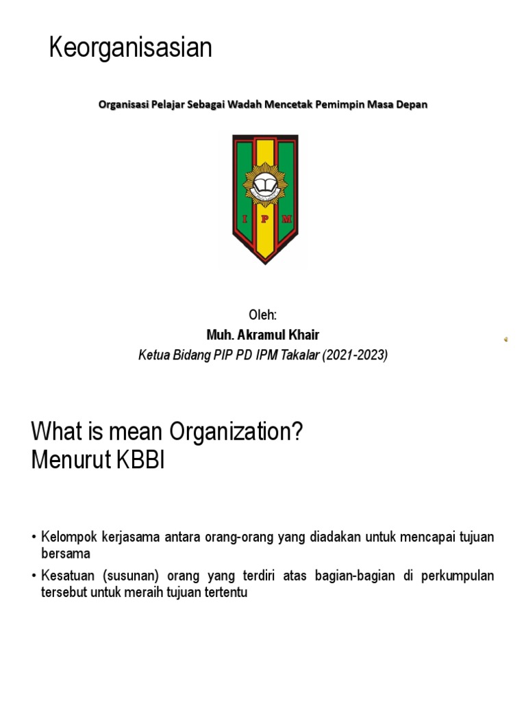 Materi Keorganisasian Ipm PDF | PDF