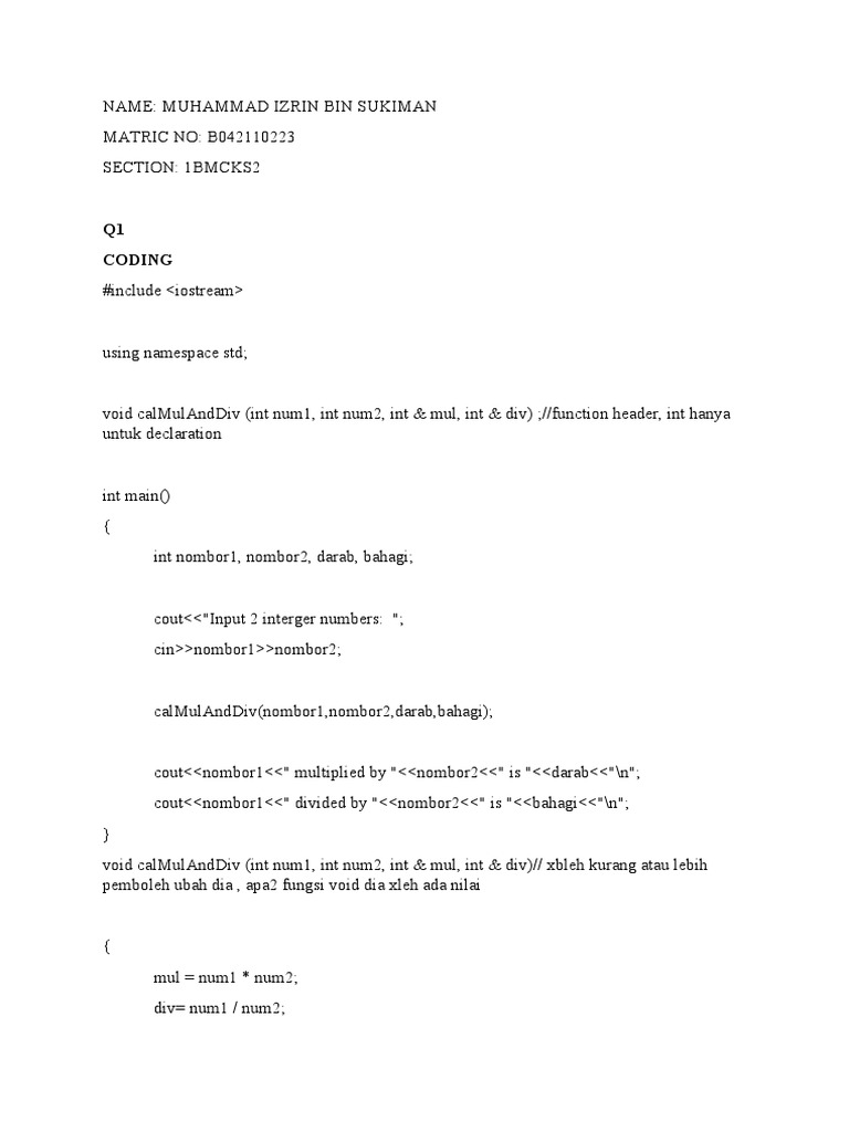 Calculating distance between two points using functions in C++ | PDF ...