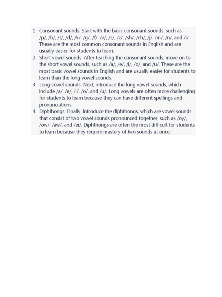 Consonant Sounds Pdf