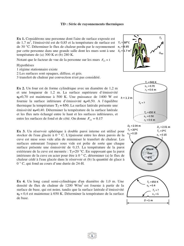 TD Rayonnements Thermiques | PDF | Transfert thermique | Température