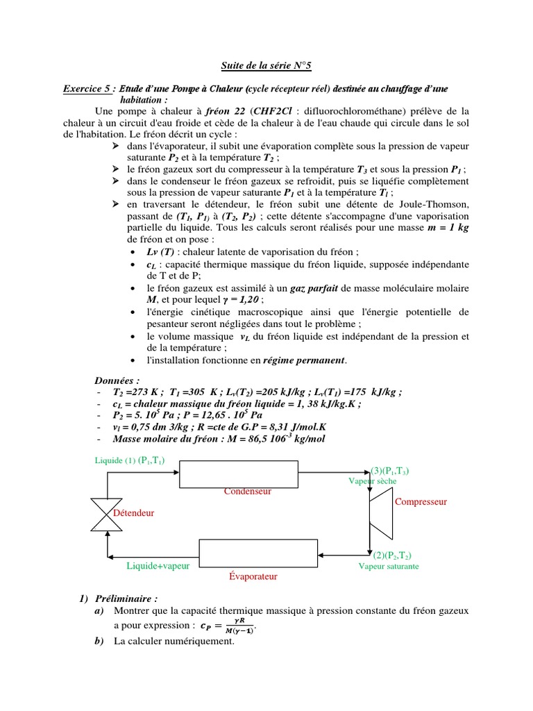 Exercice Pompe À Chaleur | PDF | Chaleur | Entropie