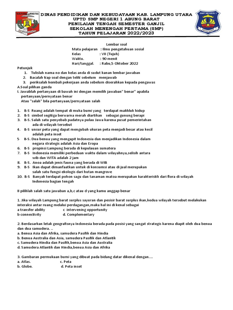 Mid Ips | PDF | Ilmu Sosial | Sains & Matematika