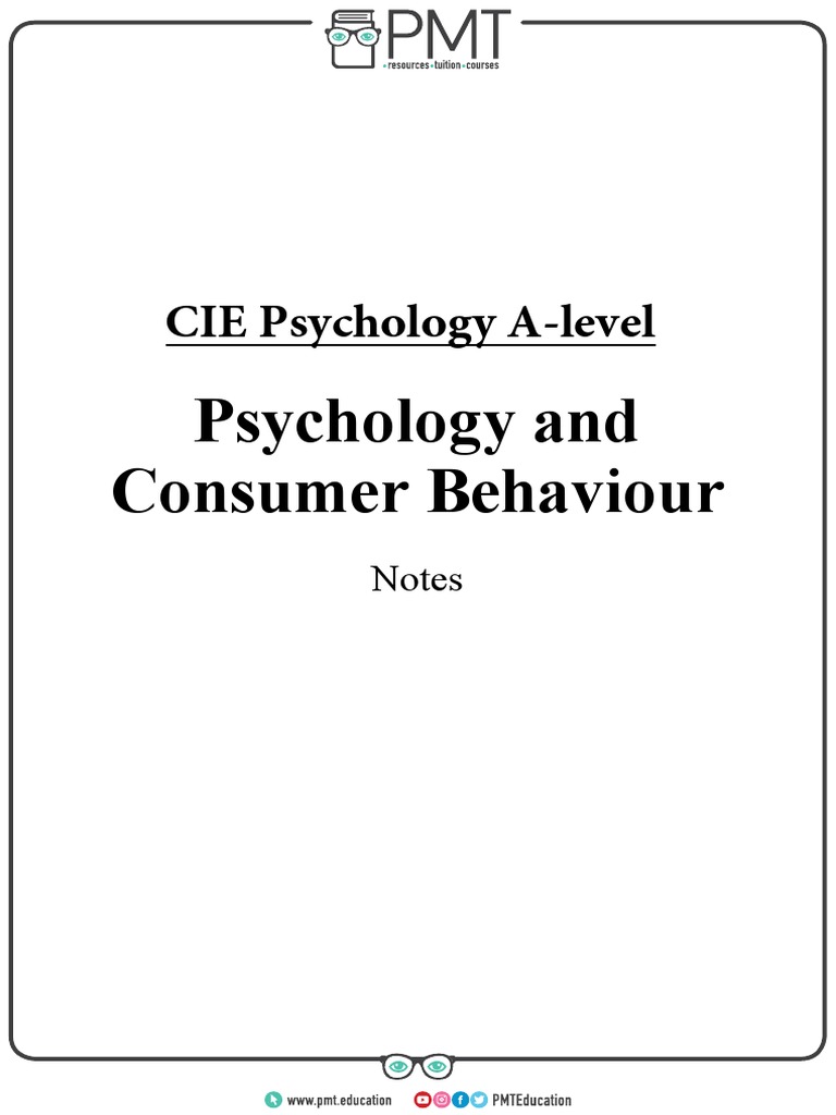 A Psychology IGCSE Consumer Behavior Detailed Notes PDF | PDF | Brand ...