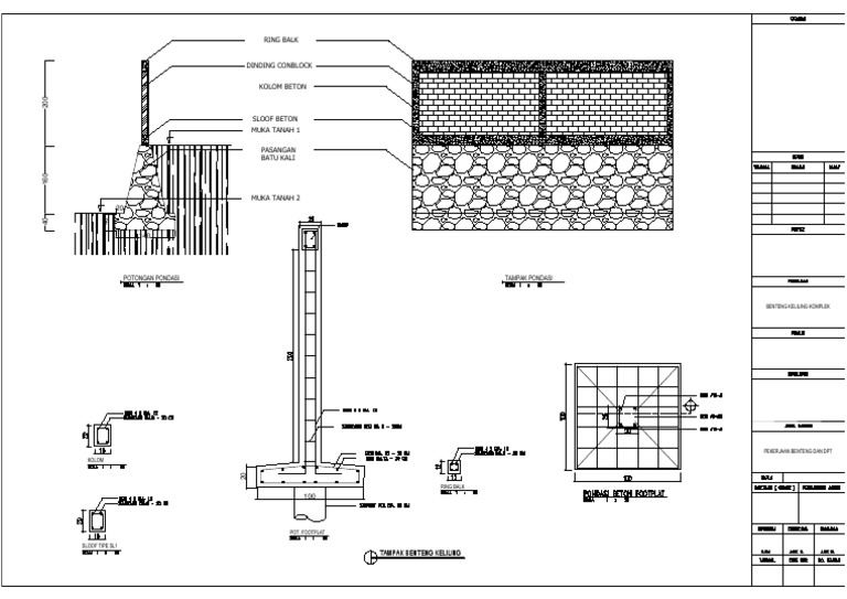 Detail Pasangan Bronjong dan Pondasi | PDF