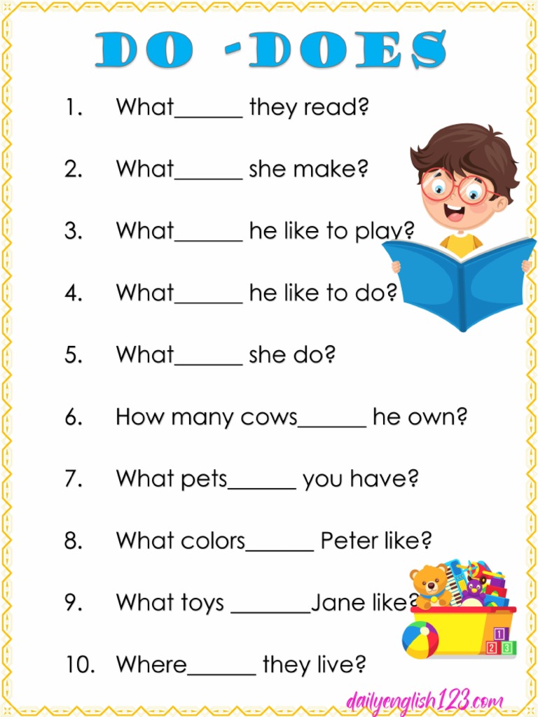 Do Does Dont Doesnt | PDF