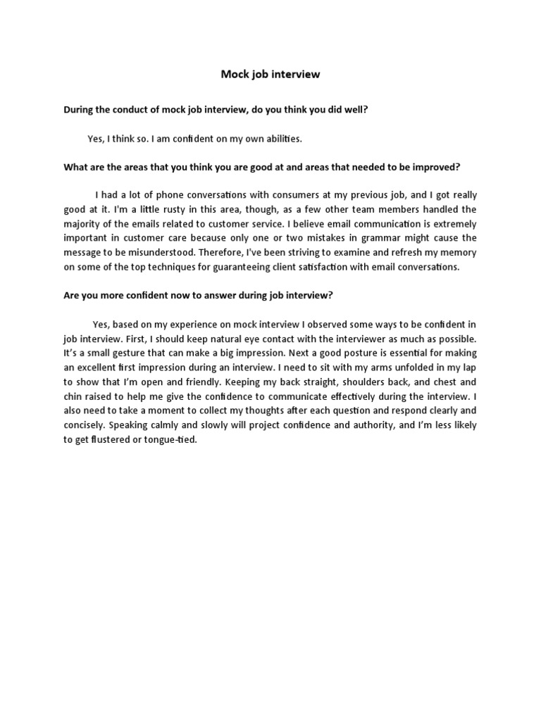 Mock Job Interview | PDF