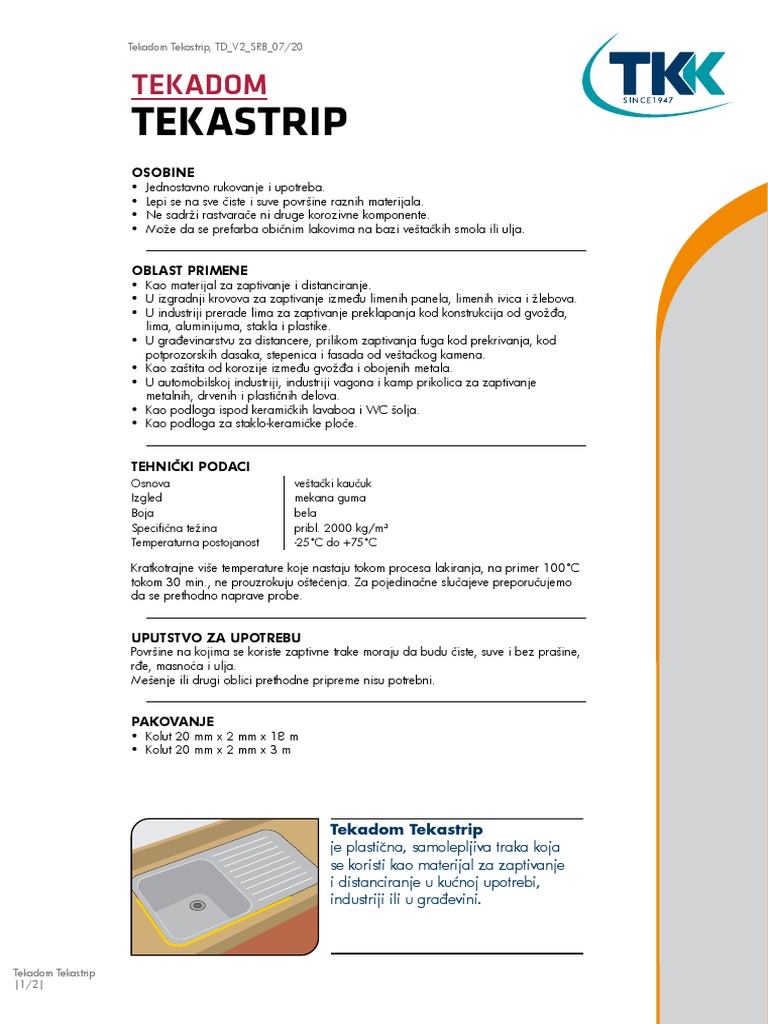 Tekadom Tekastrip TD V2 SRB 07 20 | PDF