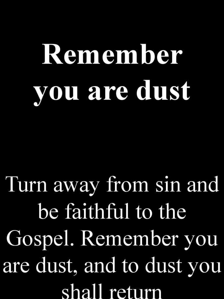 Remember you are dust | PDF