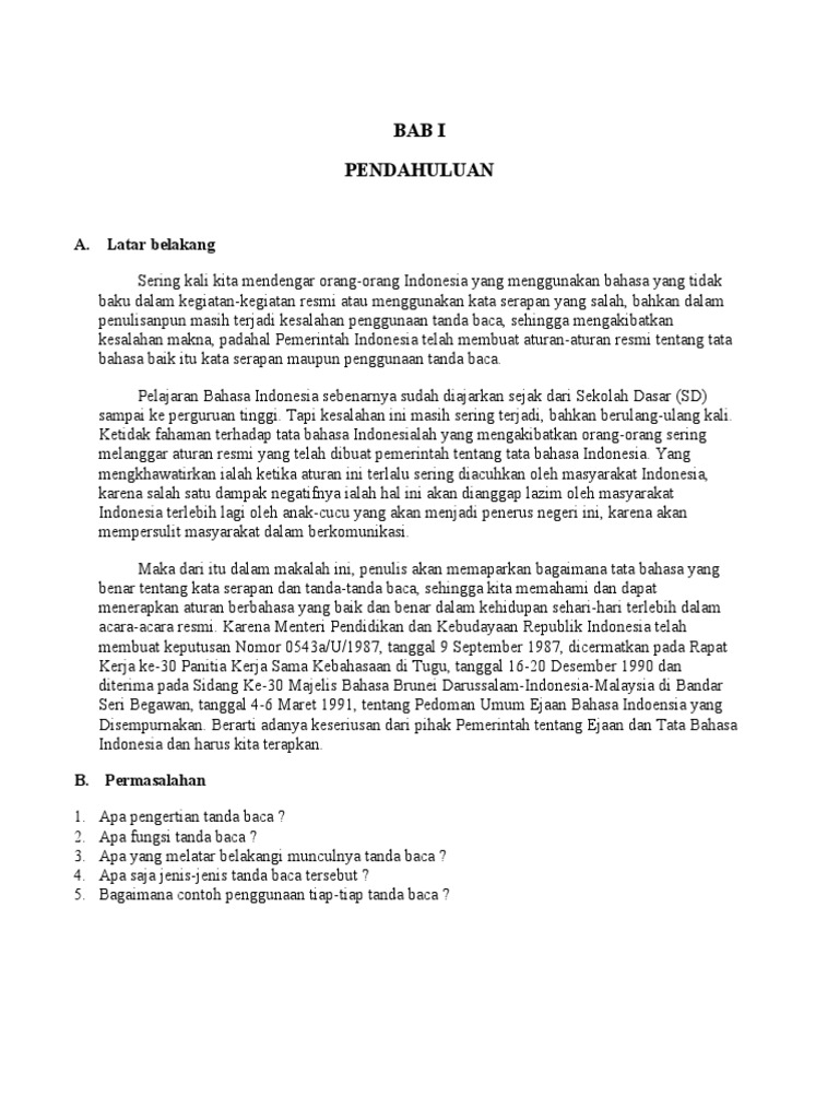 Makalah Bahasa Indonesia Tanda Baca-1 | PDF