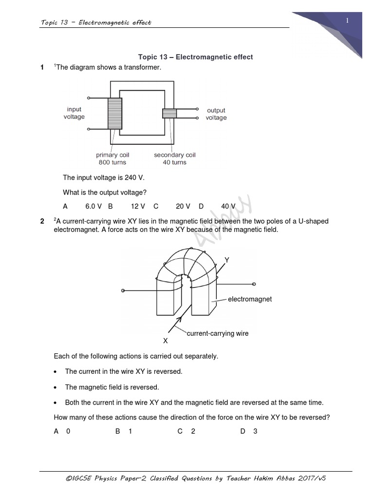 13.electromagnetic Effects | PDF | Transformer | Inductor