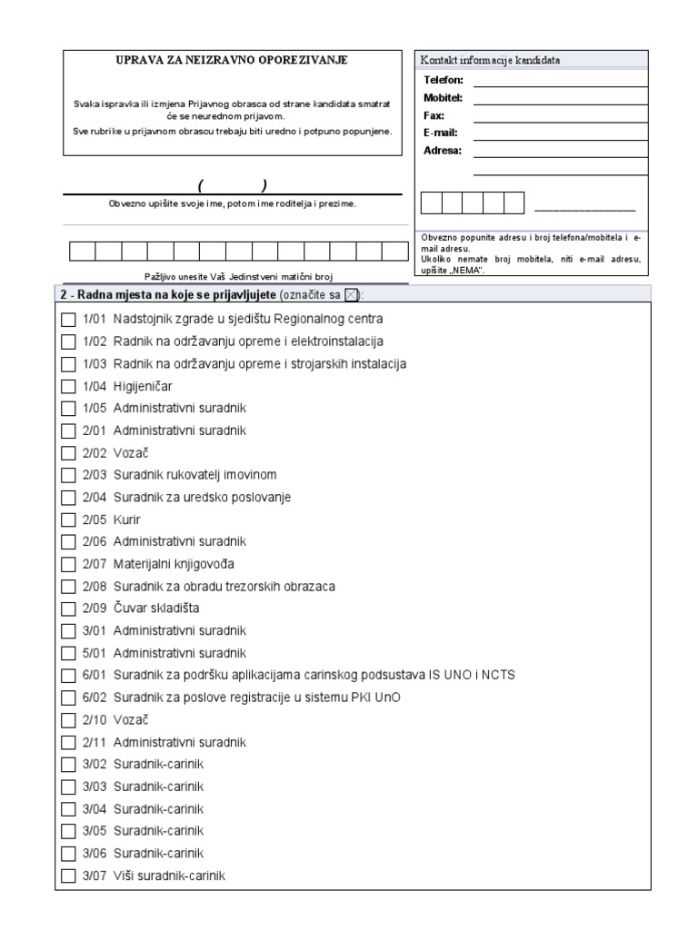 HR 3 Prijavni Obrazac JO Z 2023 | PDF