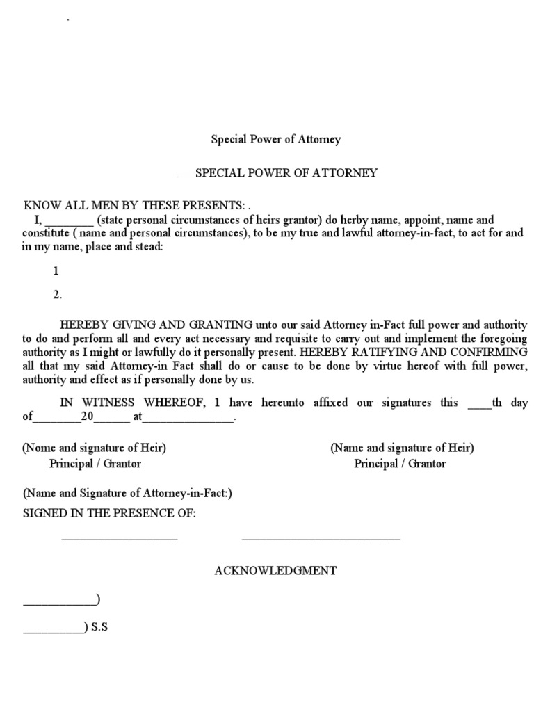 Form No. 51 Special Power of Attorney 2.0 | PDF