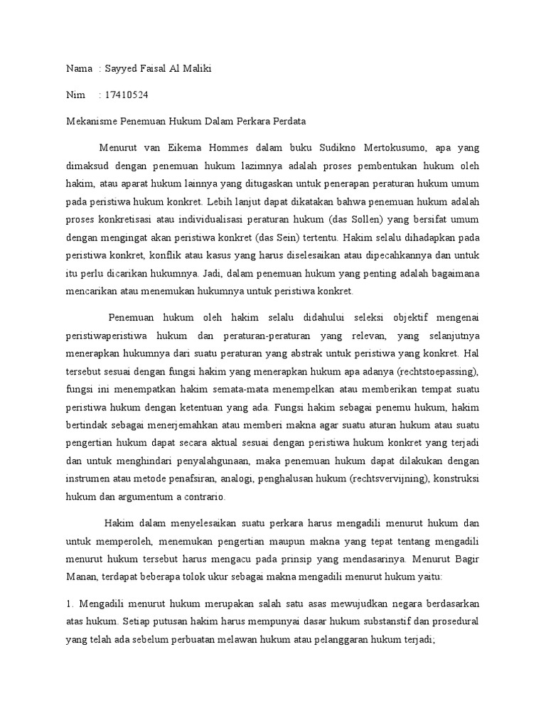 Resume Penemuan Hukum Dalam Perkara Perdata | PDF