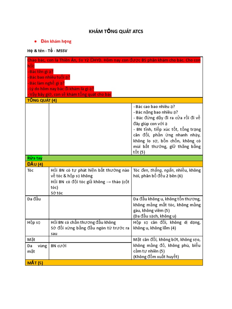 KN 3. Khám T NG Quát Atcs PDF | PDF