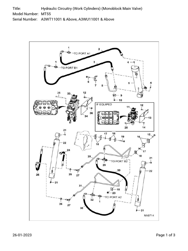 Hydraulic Circuitry (Work Cylinders) (Monoblock Main Valve) - MT55 ...