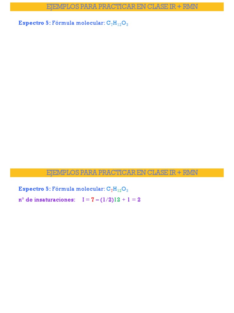 02-Presentación RMN 19 20 Ejercicios Clase 5 | PDF | Cetona | Resonancia magnética nuclear ...