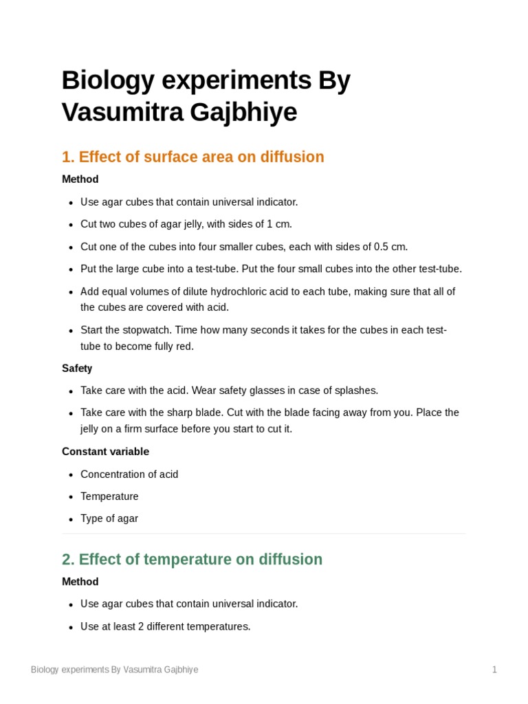 Biology Experiments by Vasumitra Gajbhiye | PDF | Water | Photosynthesis