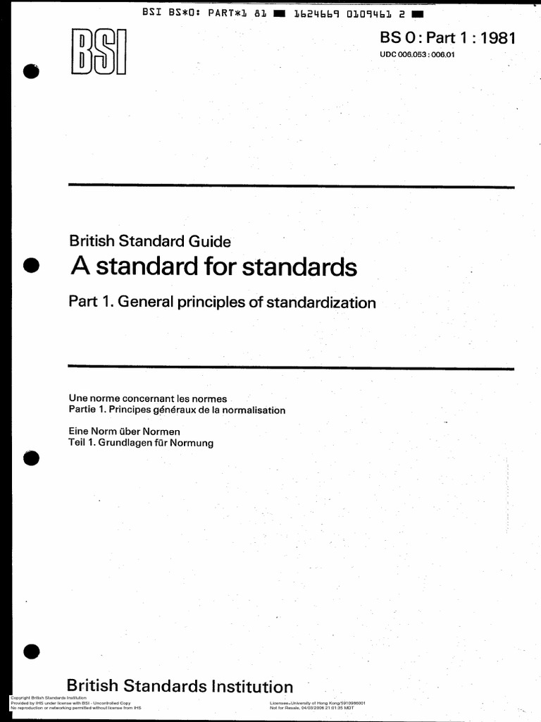 BS0-1 (1981) PDF | PDF | Standardization | International ...