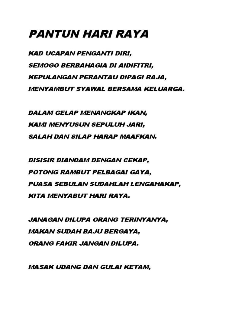 Pantun Hari Raya | PDF