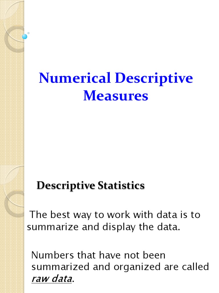 Descriptive Statistics PDF | Download Free PDF | Mode (Statistics) | Statistical Dispersion