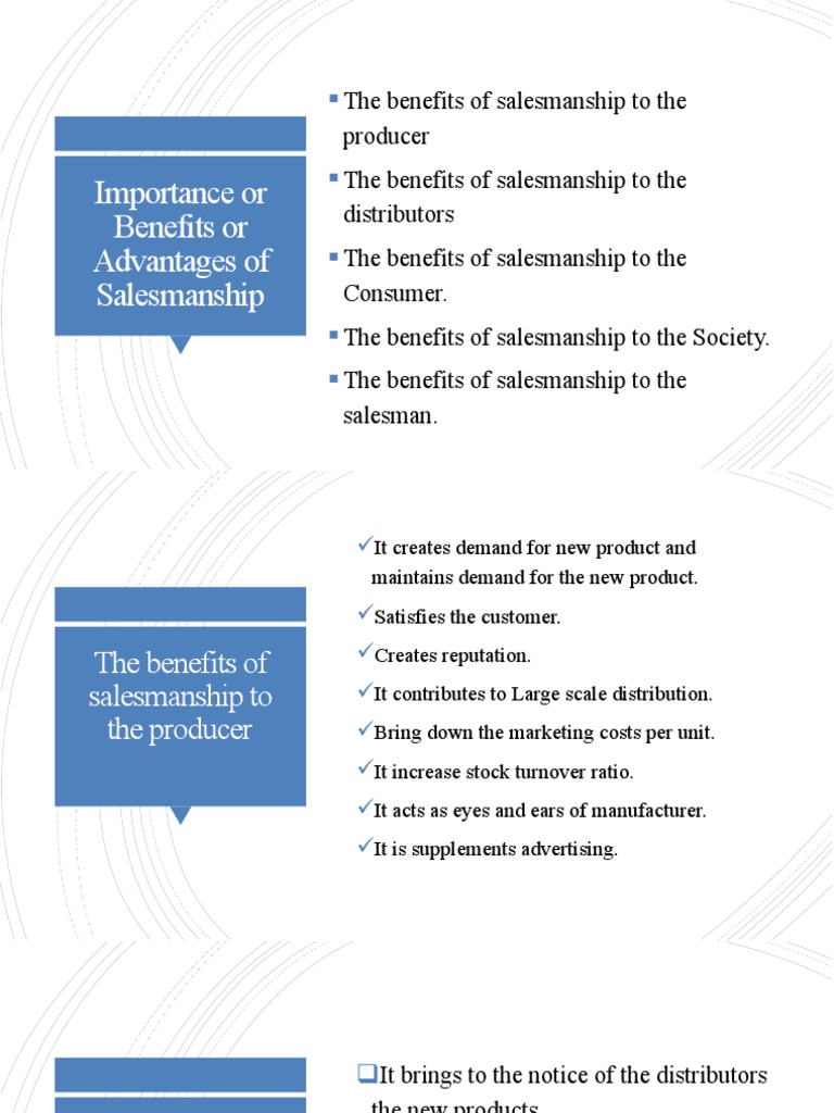 Advantages of Salesmanship | PDF