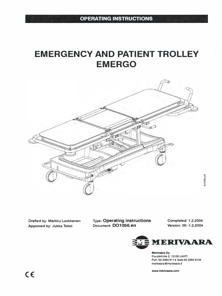 Merivaara - Operating Instructions - Emergency and Patient Trolley ...