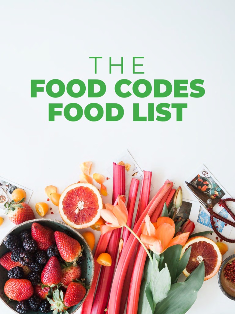 The Food Codes Food List PDF | PDF | Drink | Milk