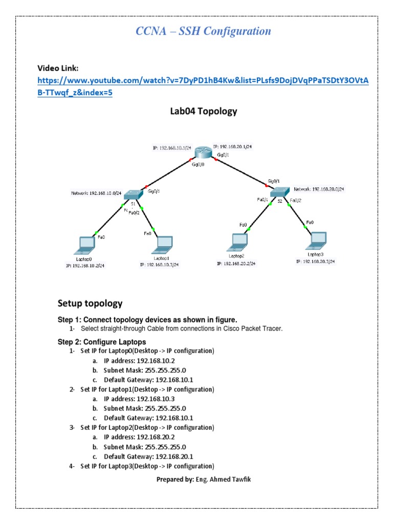 CCNA - SSH Configuration | PDF | Ip Address | Router (Computing)