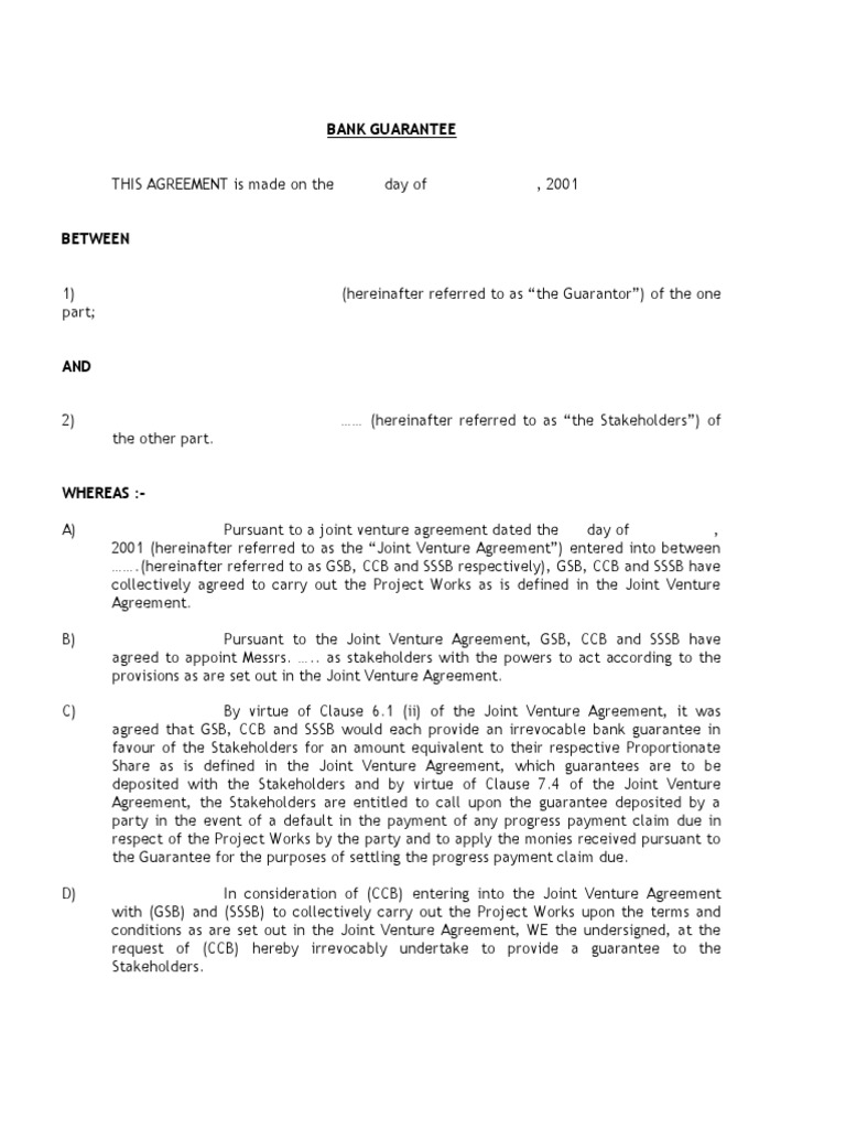 Bank Guarantee | PDF