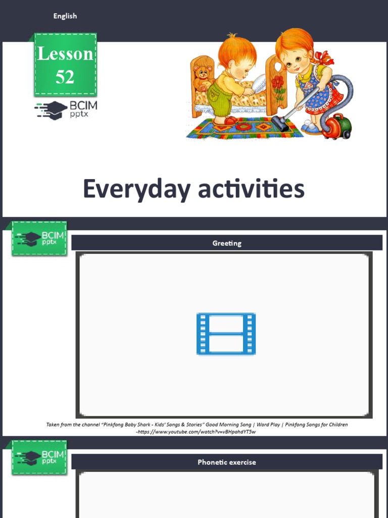Everyday Activities English Lesson 52 | PDF | Linguistics