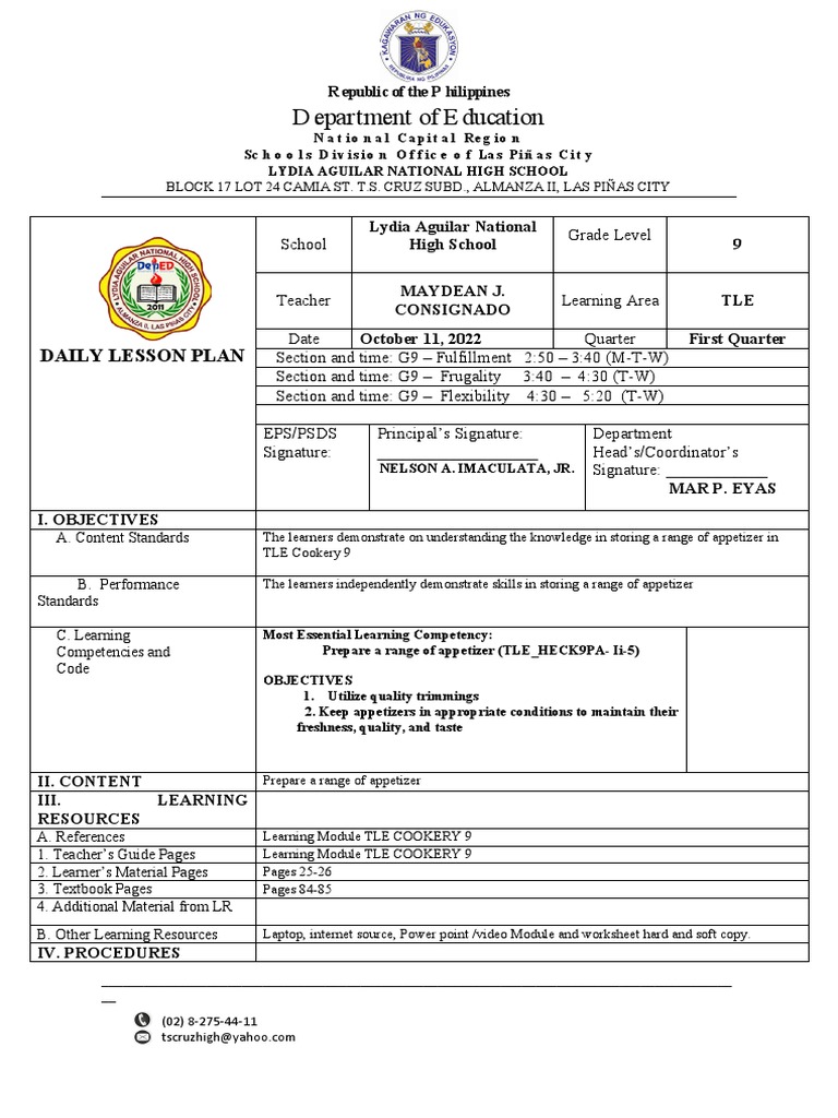 DLP Oct 11 1ST Q Consignado | Download Free PDF | Learning | Behavior Modification