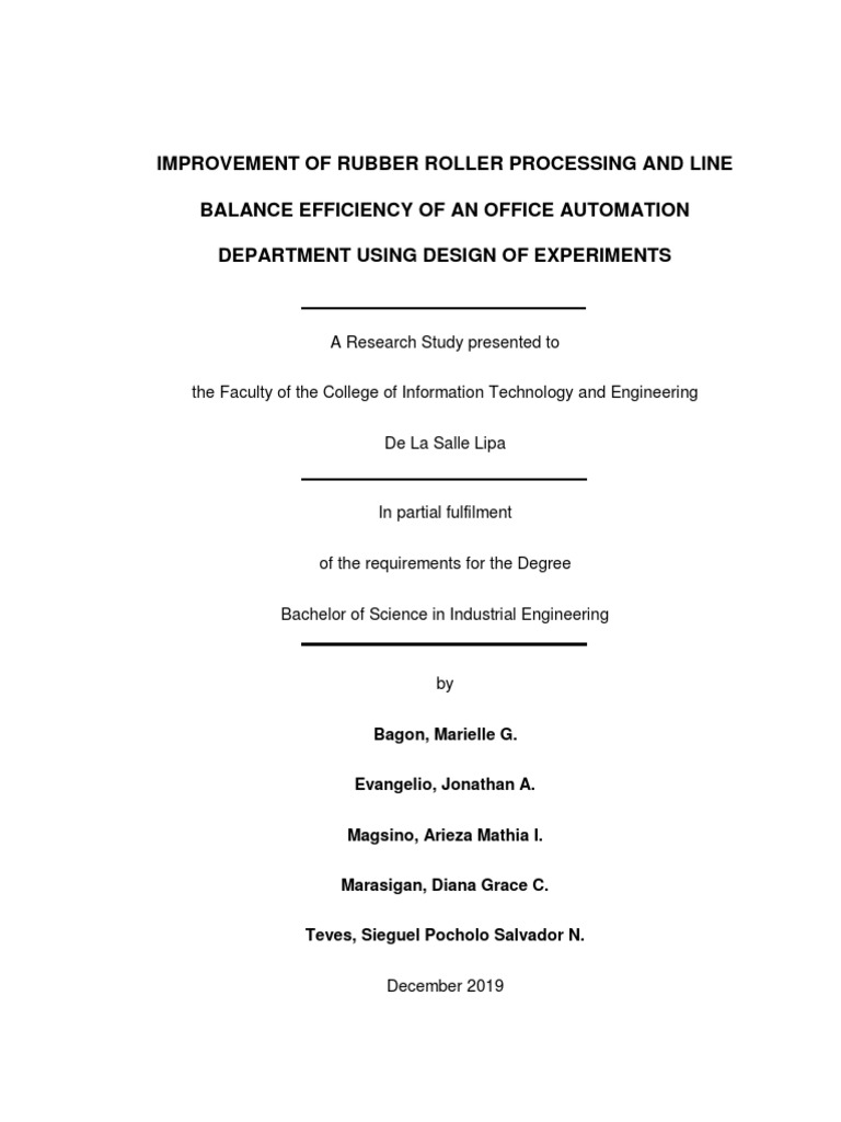 Improvement of Rubber Roller Processing and Line Balance Efficiency of ... Improvement of Rubber Roller Processing and Line Balance Efficiency of ...