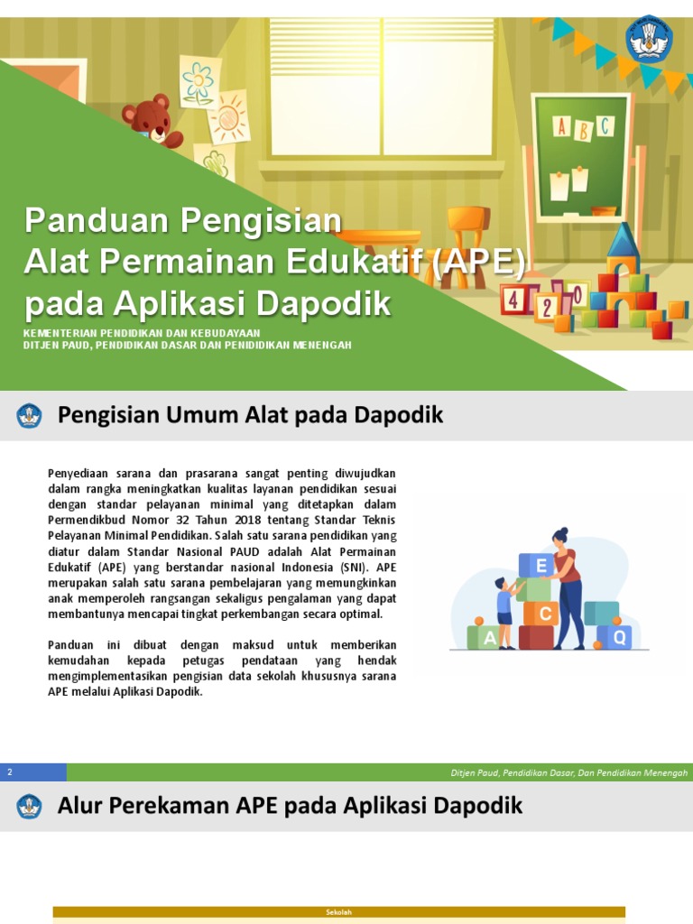 Panduan Pengisian APE di Dapodik PAUD | PDF