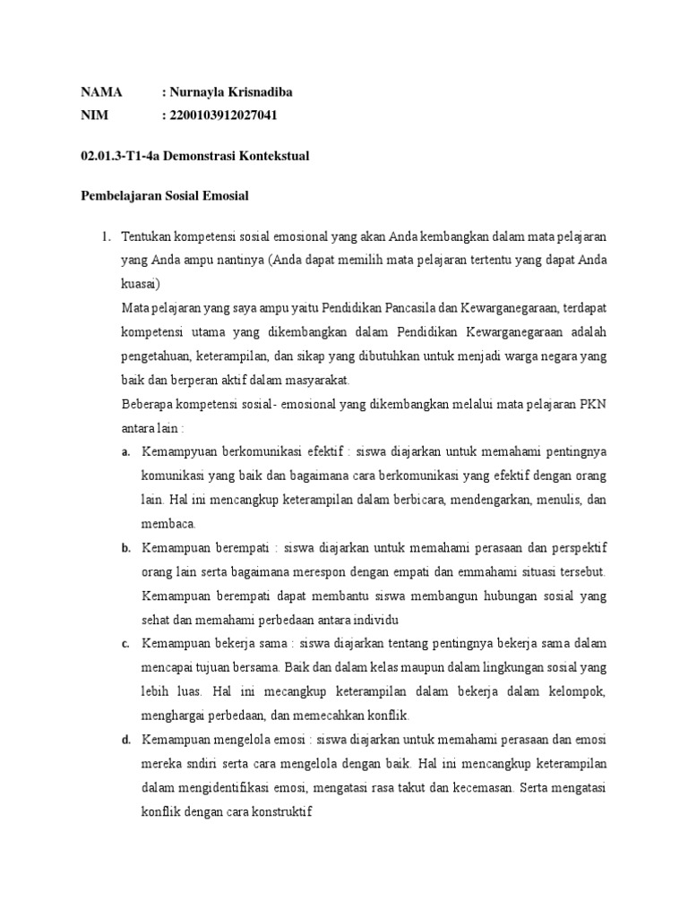 T1 - DEMONSTRASI KONTEKSTUAL - Nurnayla Krisnadiba | PDF