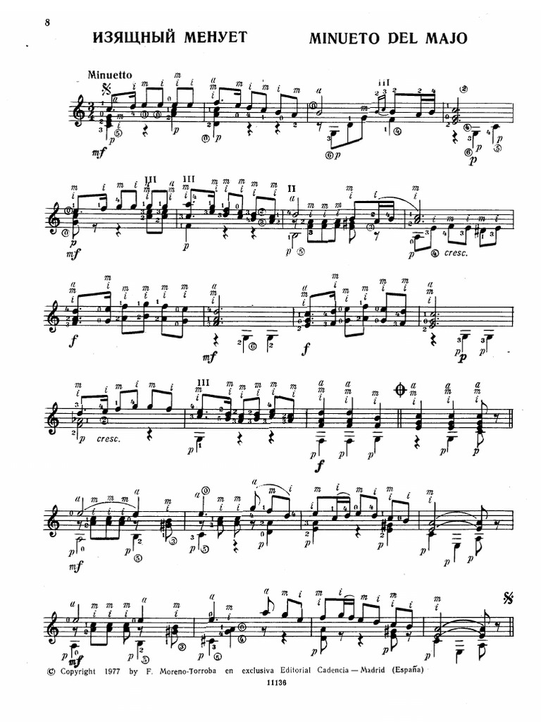 Minueto Del Majo | PDF