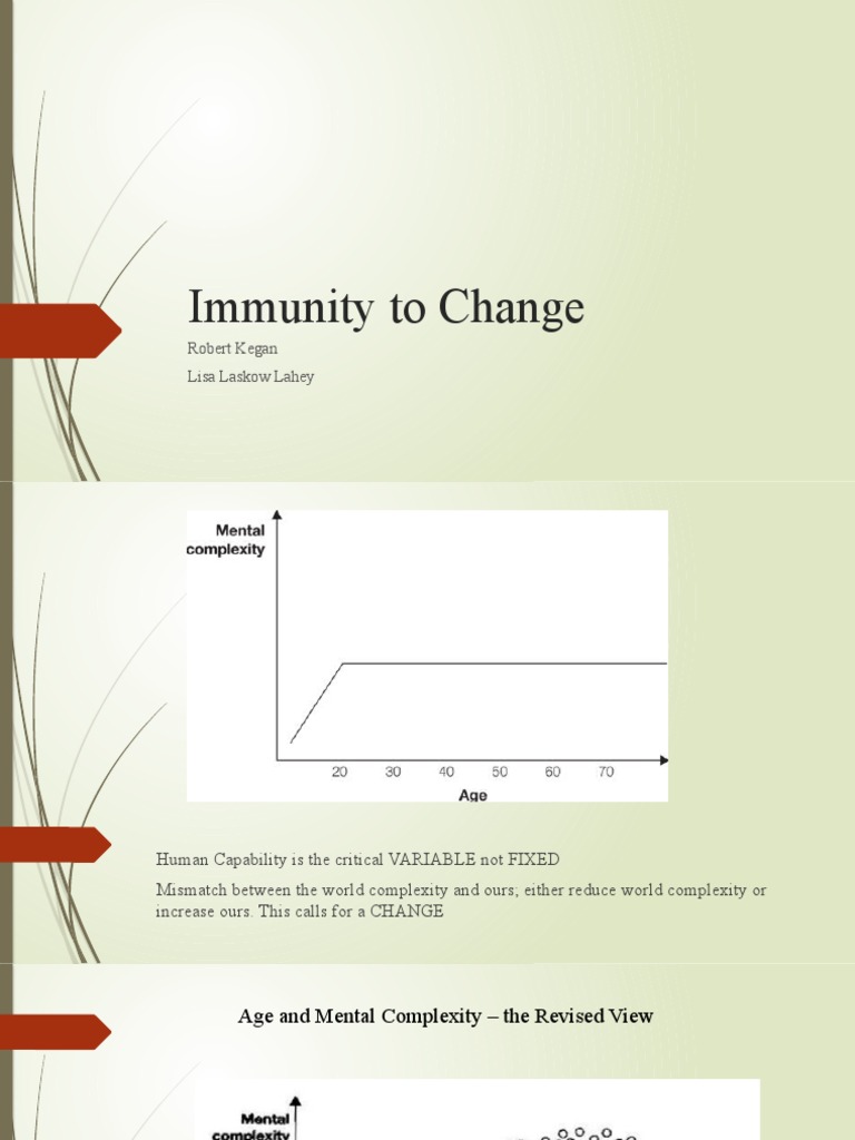 Immunity To Change - Part 1 | PDF | Cognitive Psychology | Behavioural ...