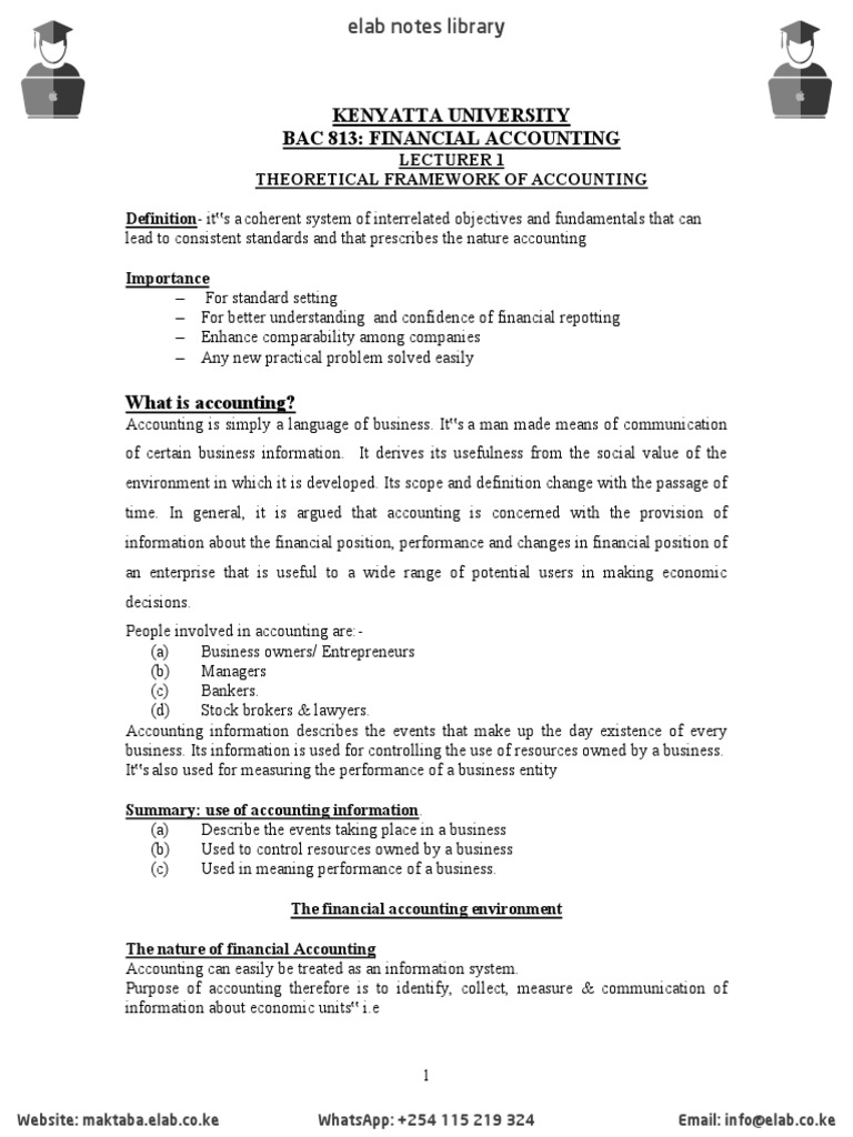 BAC 813 - Financial Accounting Premium Notes - Elab Notes Library | PDF ...