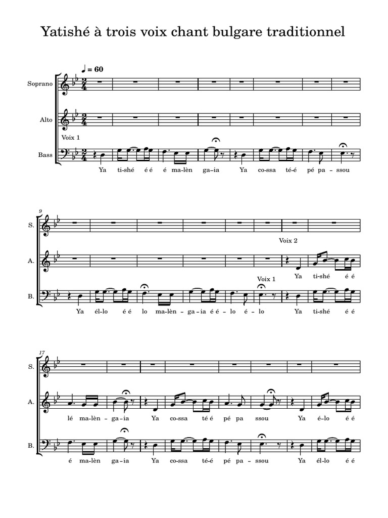 Yatishé À Trois Voix Chant Bulgare Traditionnel | PDF