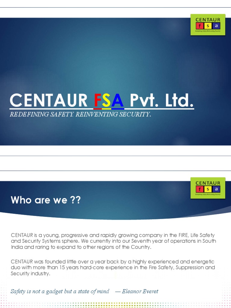 Centaur Company Profile | PDF | Fire Sprinkler System | Public Safety