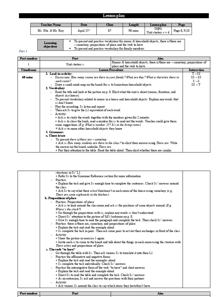 Access 2 U0P3 | PDF | Vocabulary | Lesson Plan