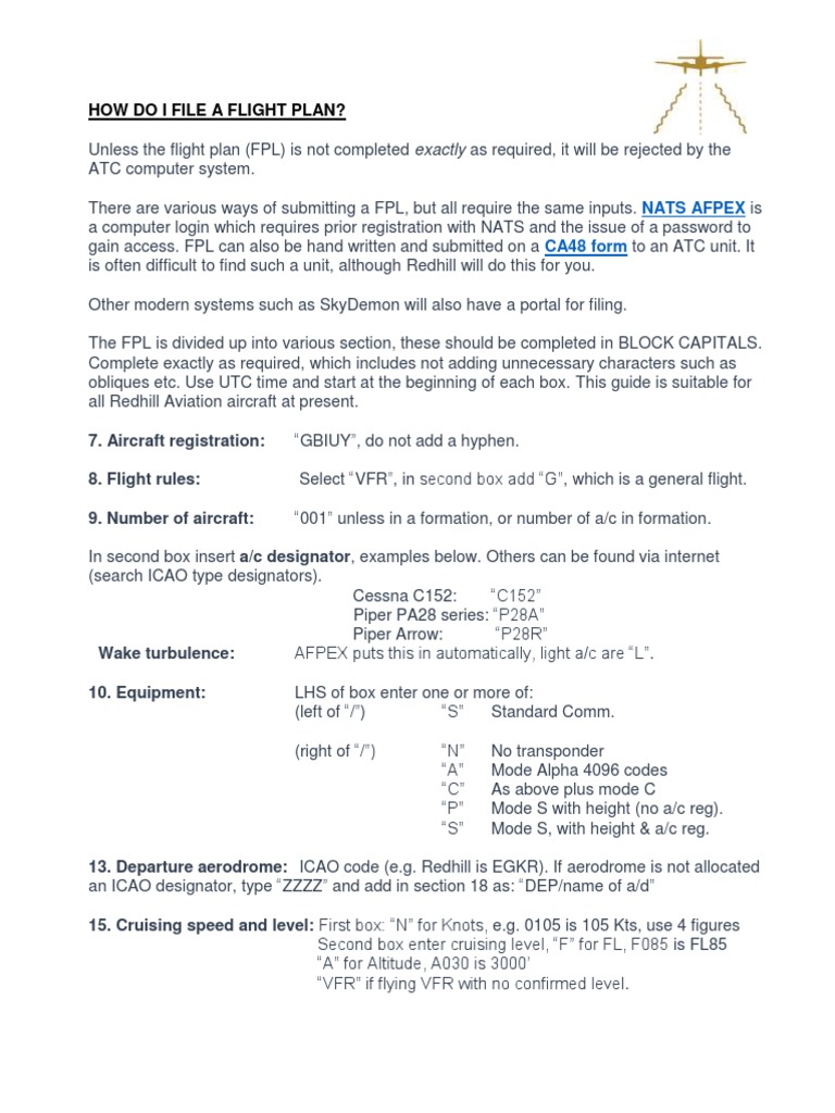 How To File A FPL | PDF | Air Traffic Control | Transponder (Aeronautics)