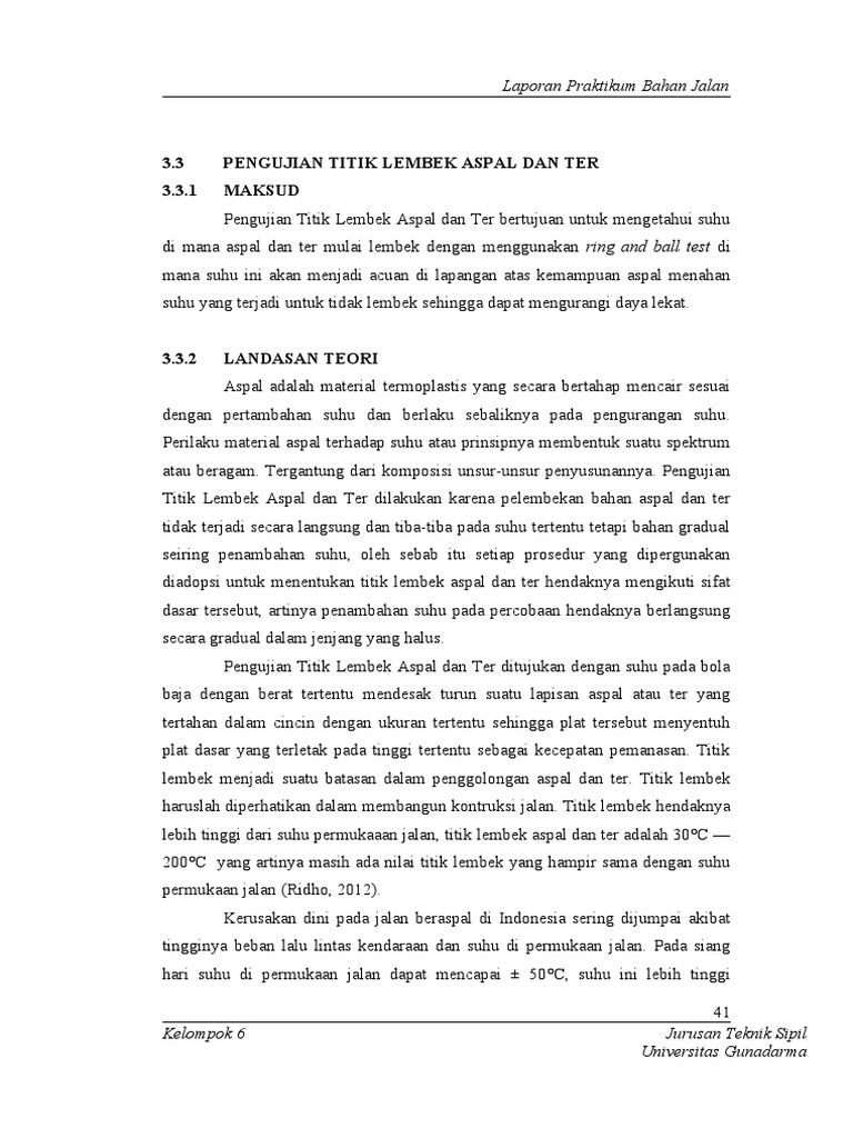 Rifqi - Titik Leleh & Lembek Aspal Dan Ter | PDF