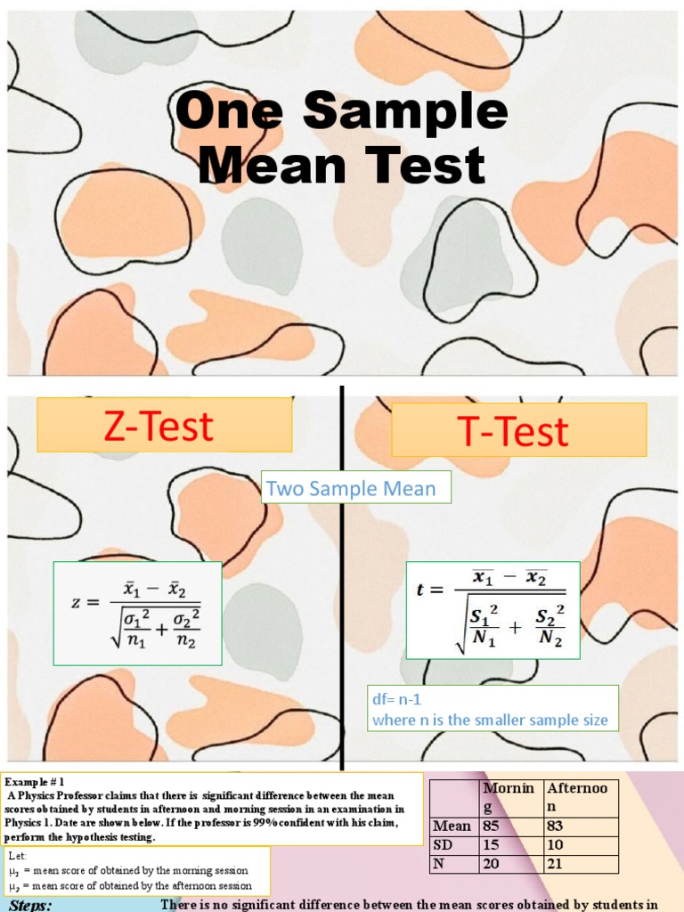 WEEK 7_Two Sample Mean Test - Copy | PDF | Statistical Significance ...