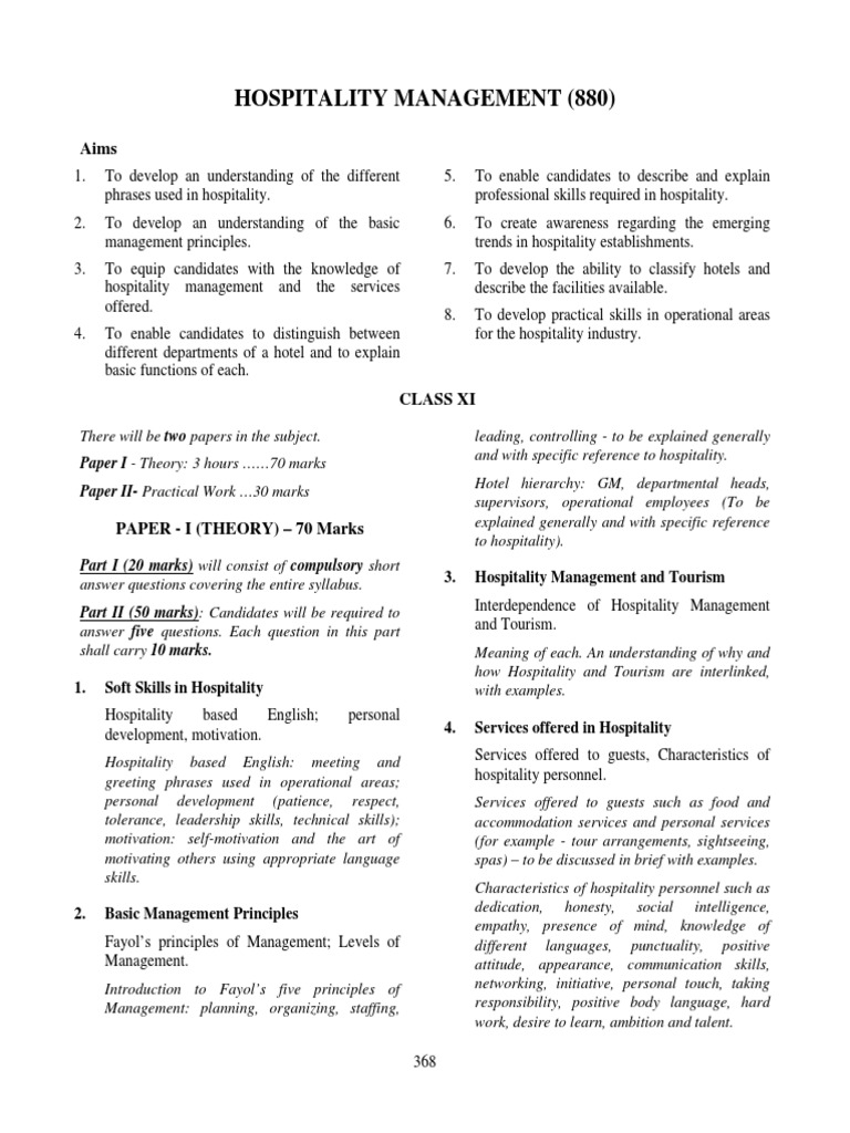 Hospitality Management Course Guide | PDF | Art