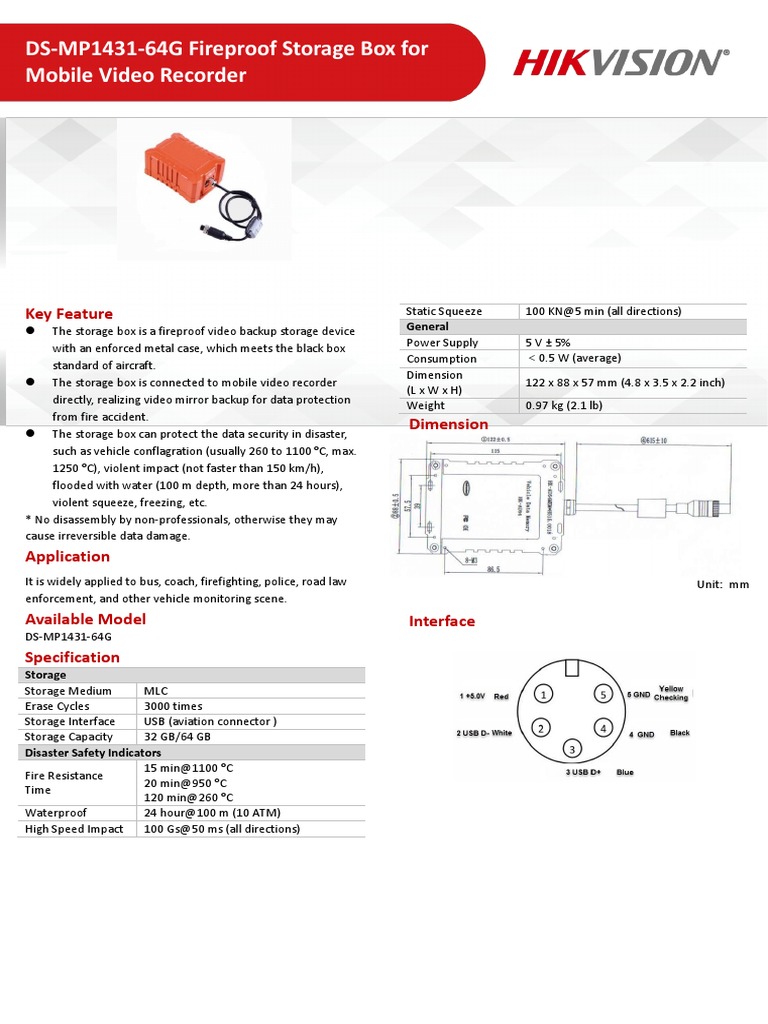 Datasheet+of+DS-MP1431-64G+Fireproof+Storage+Box_20210525 | PDF