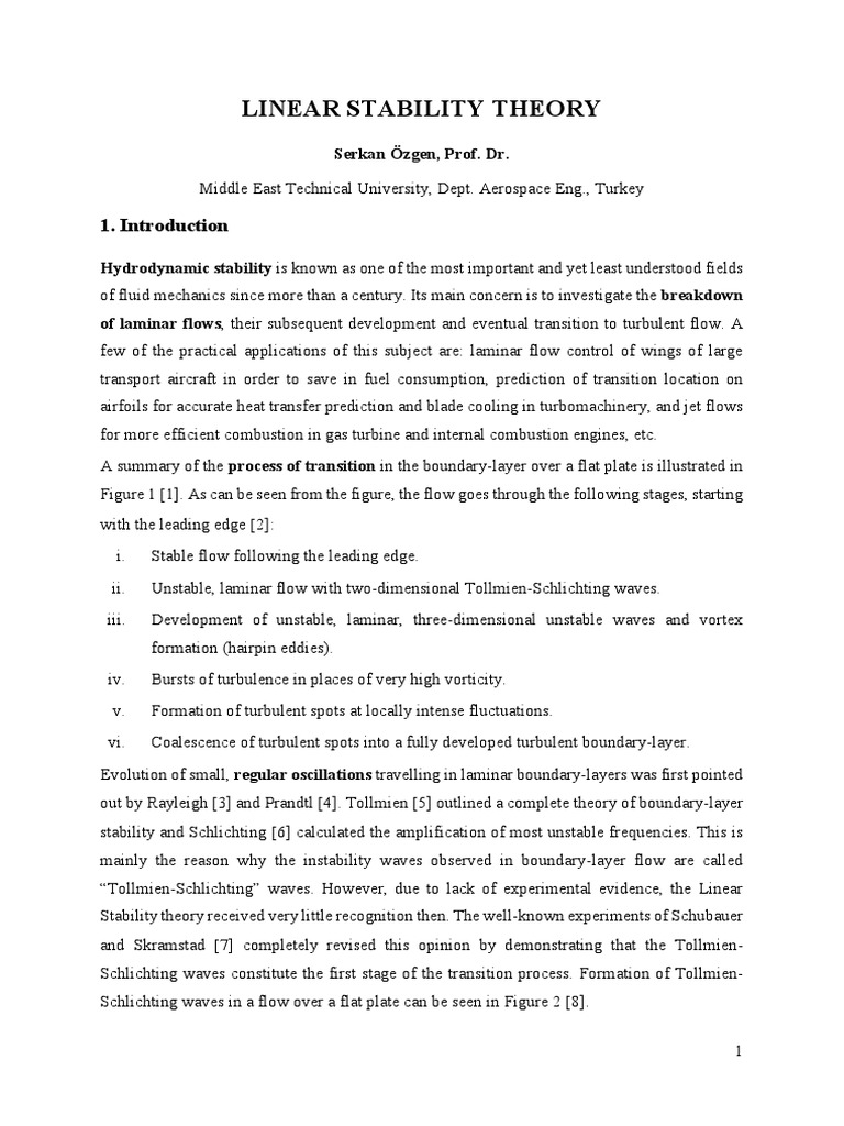 Linear Stability Theory Overview | PDF | Boundary Layer | Eigenvalues And Eigenvectors