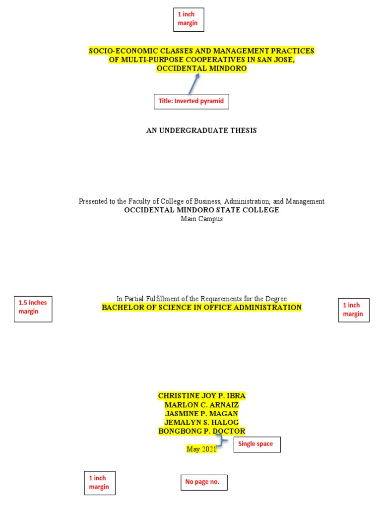 Undergraduate Thesis Format New Pdf Statistics Methodology