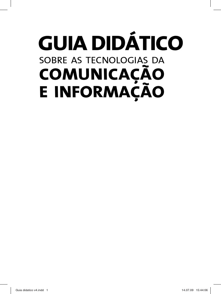 Guia Didatico Sobre A Tic 1 Cap Pdf Comunicação Aprendizado