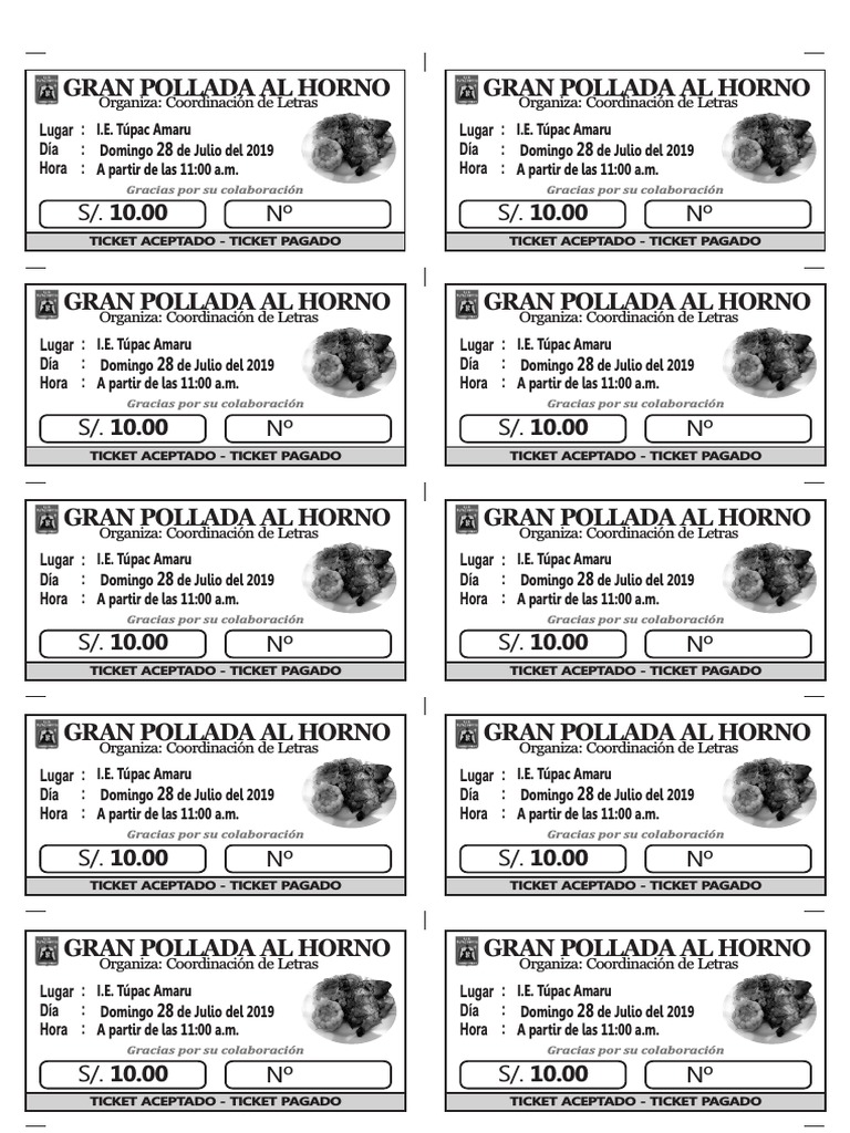 Ticket Pollada | PDF