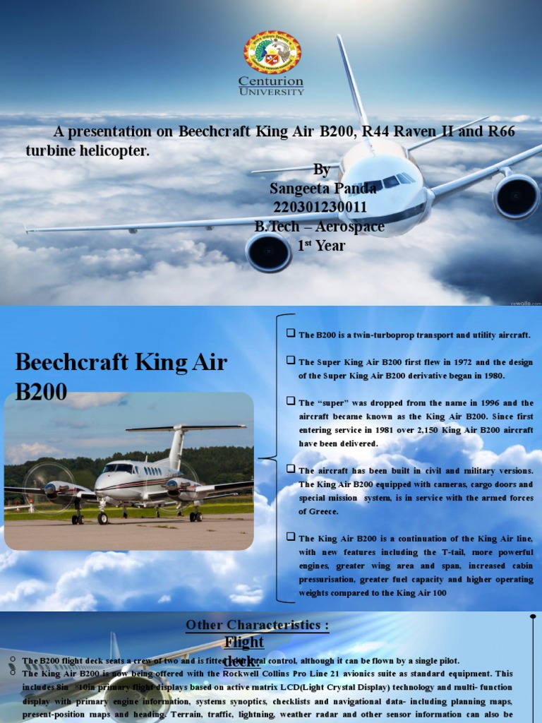 Presentation on B200, R44, R66 | PDF | Helicopter | Vehicles